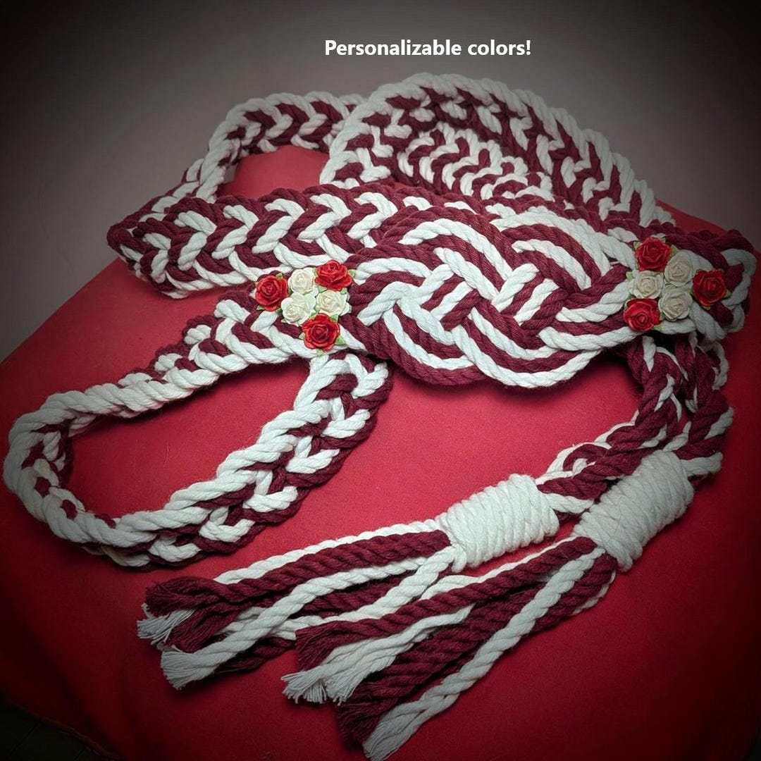Personalizable Handfasting Cord With Celtic Love Knot and Roses - Etsy