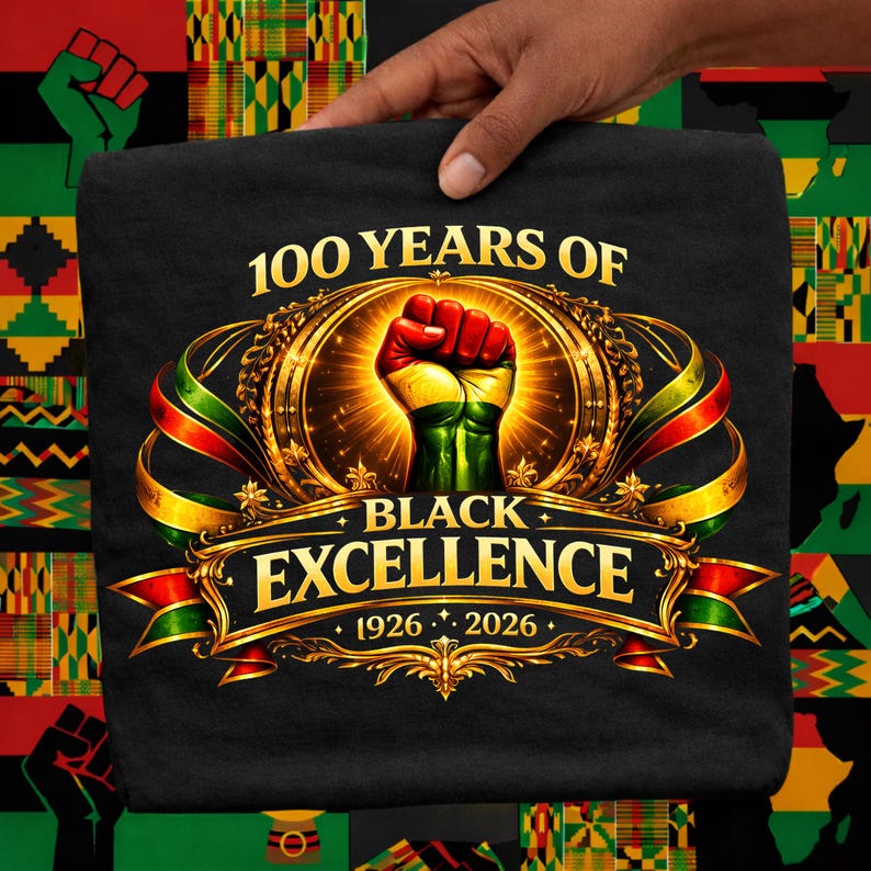 100 Years of Black Excellence PNG, Black History 1926–2026 Design ...