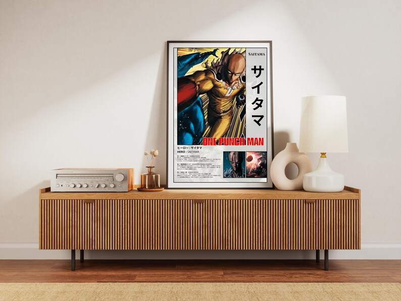 One Punch Man Saitama Anime Manga Poster | Japanese Art Print ...