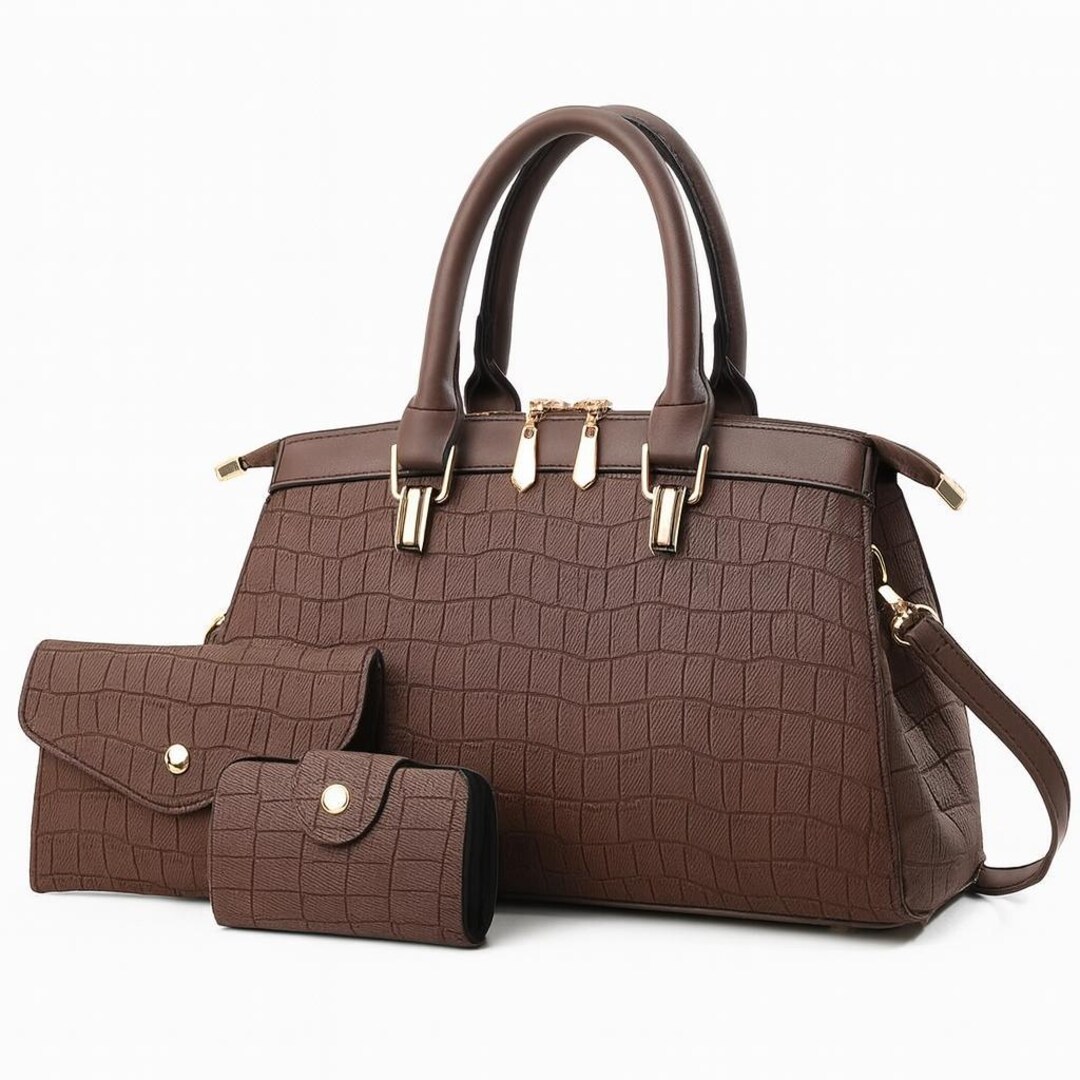 Luxury 3-in-1 Large Handbag Bundle| Large Shoulder Bag With Small Purse ...