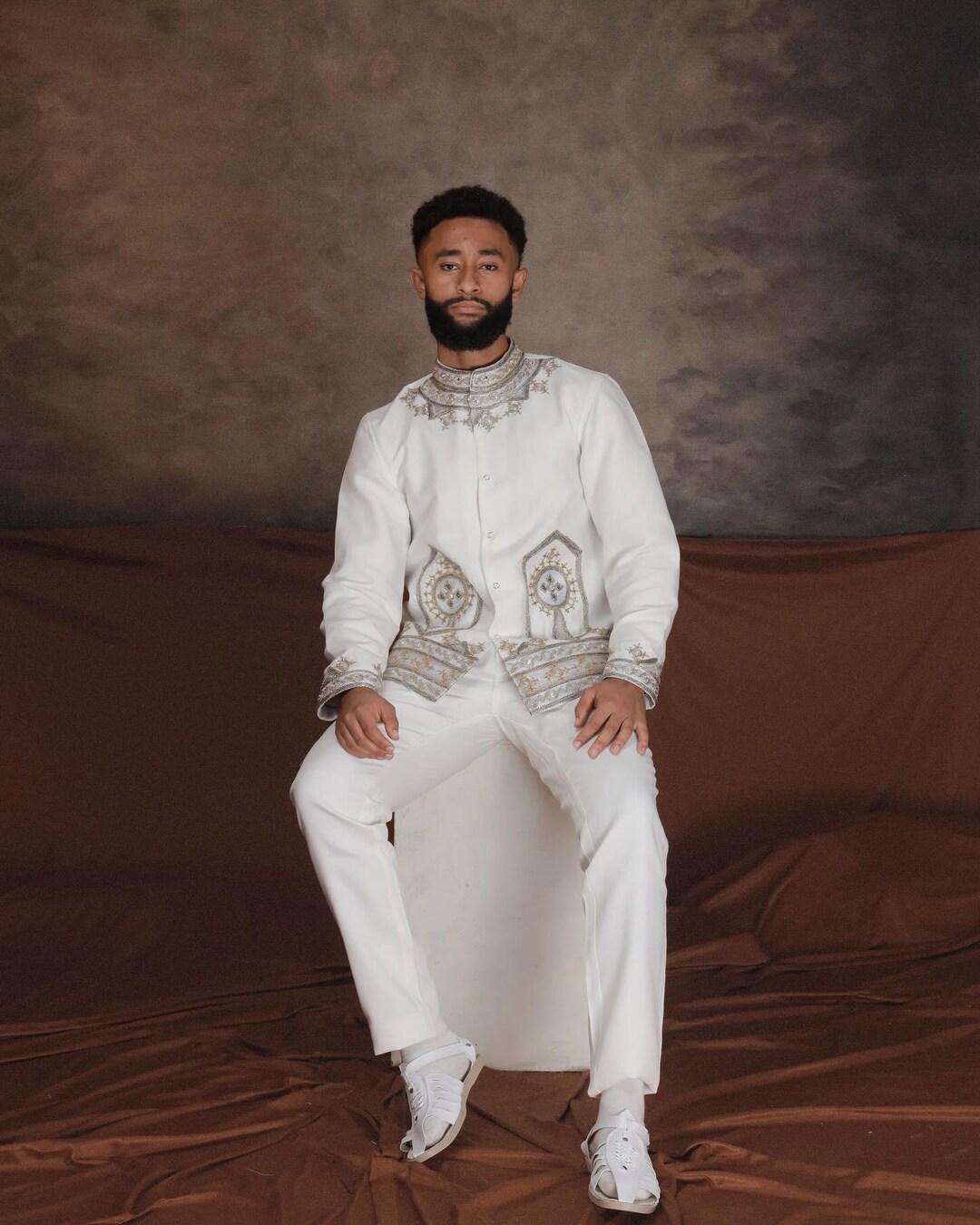Ethiopian Men’s Traditional Outfit – Handwoven Cotton Shirt & Pants ...