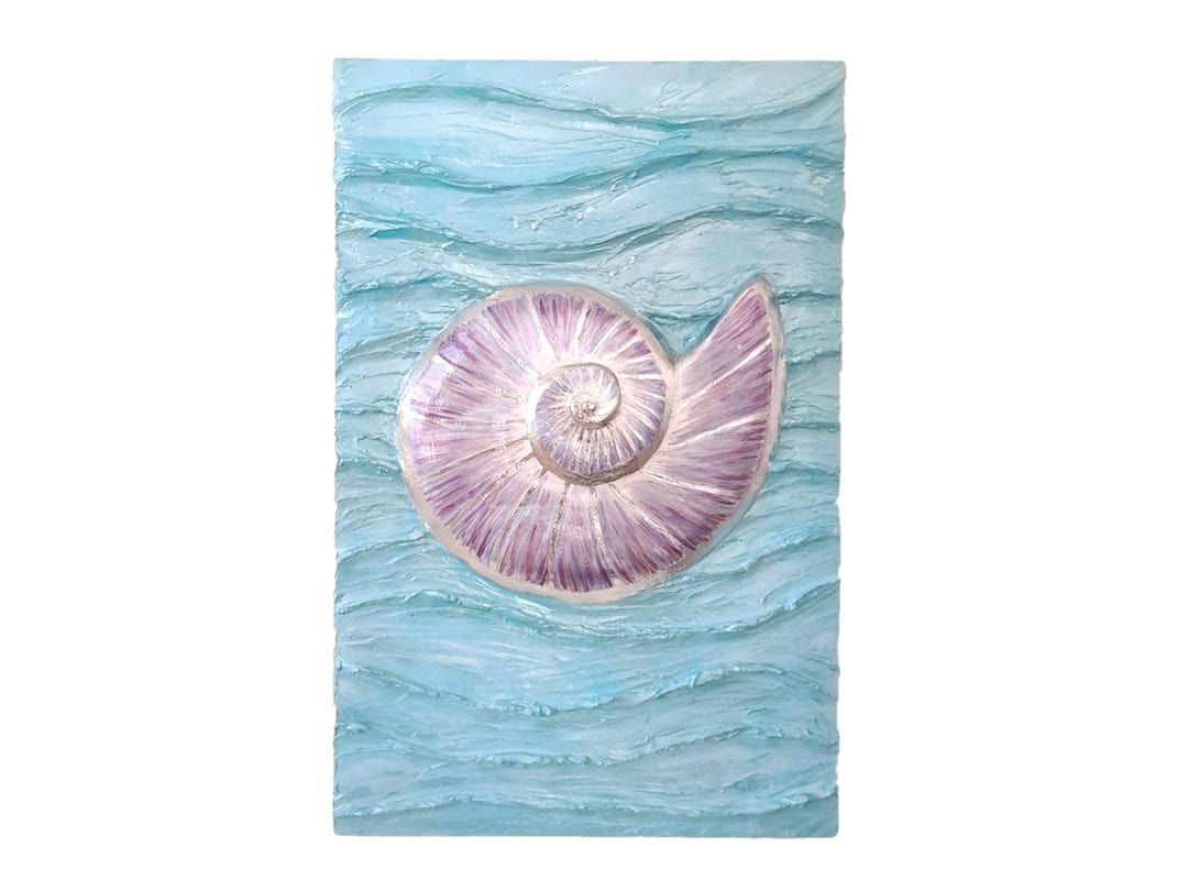 Handmade Relief Sculpture – Nautilus Shell Wall Art – Original ...