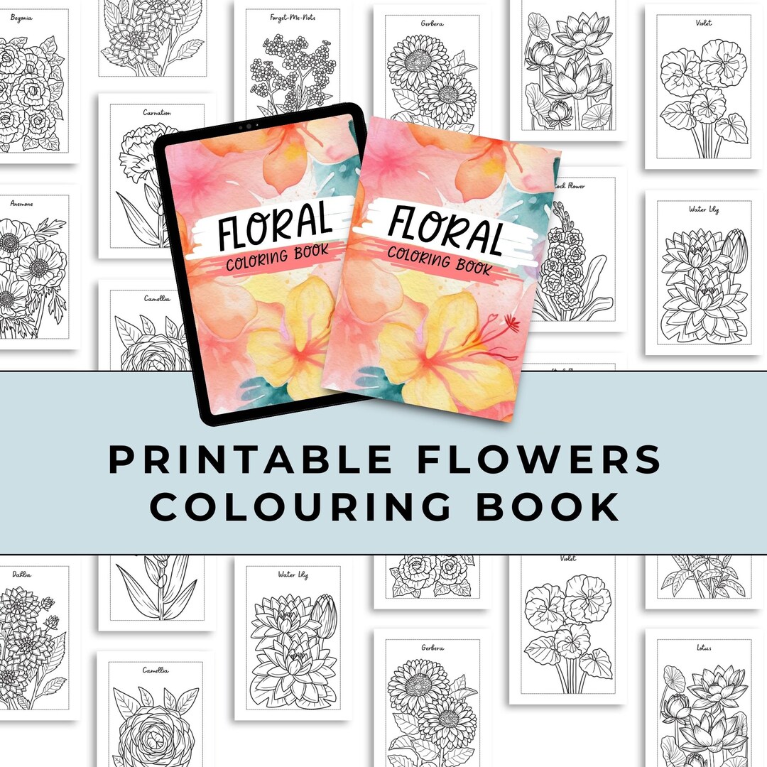 Libro para colorear floral: 46 diseños botánicos para adultos (descarga ...