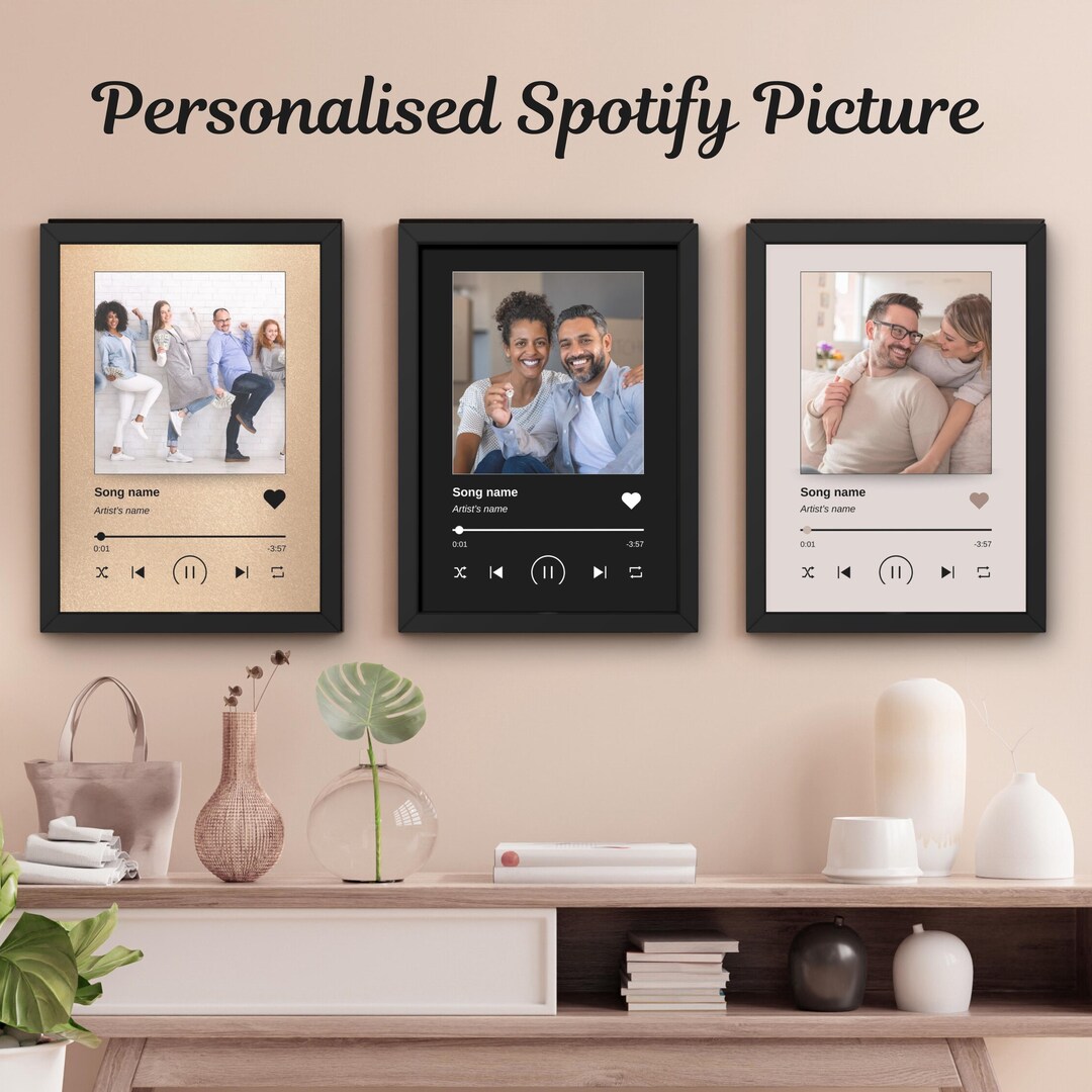 Personalised Spotify Photo Gift, Custom Song Print, Music Lover Wall ...