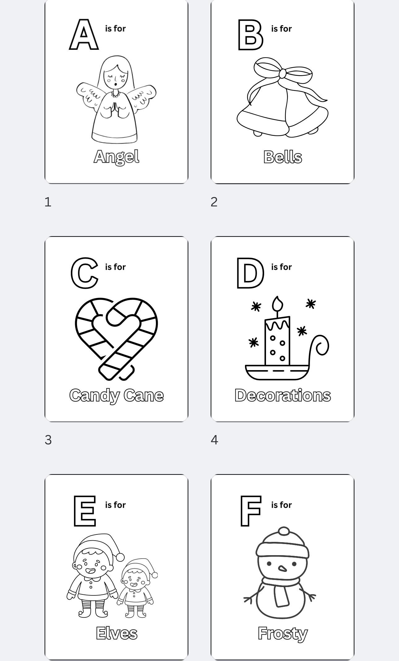 Christmas ABC Coloring Pages for Kids | Fun Holiday Activity for ...