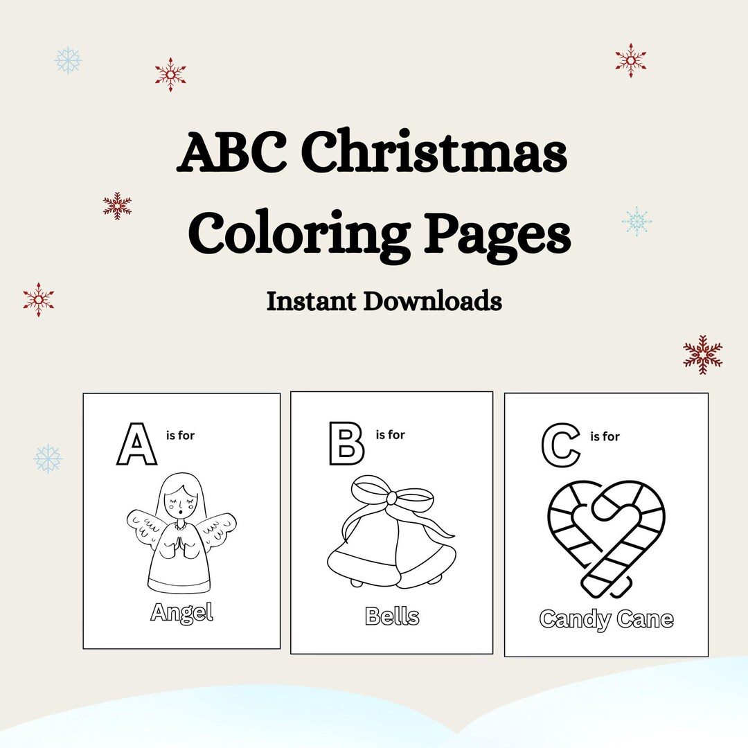 Christmas ABC Coloring Pages for Kids | Fun Holiday Activity for ...