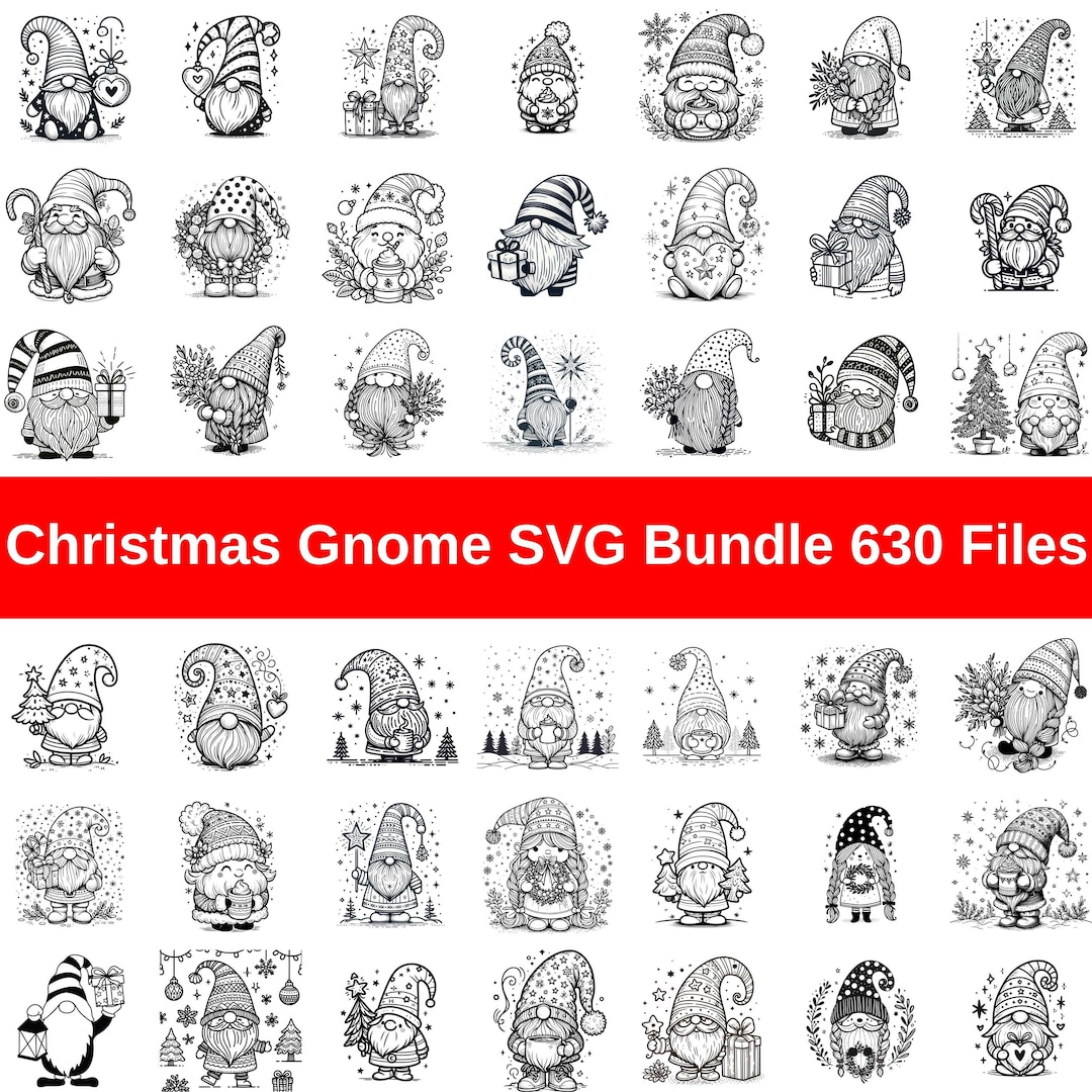 Christmas Gnome SVG Bundle 630 Files, Holiday Gnome Clipart, Winter ...