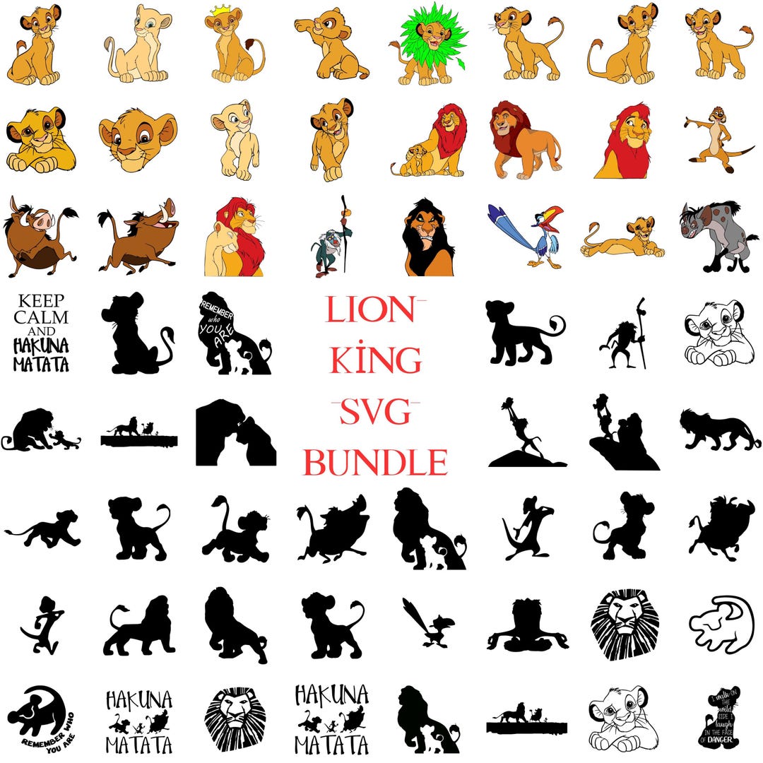 Lion King SVG Bundle, Simba Svg Files, Hakuna Matata Svg, Lion Cub Png ...