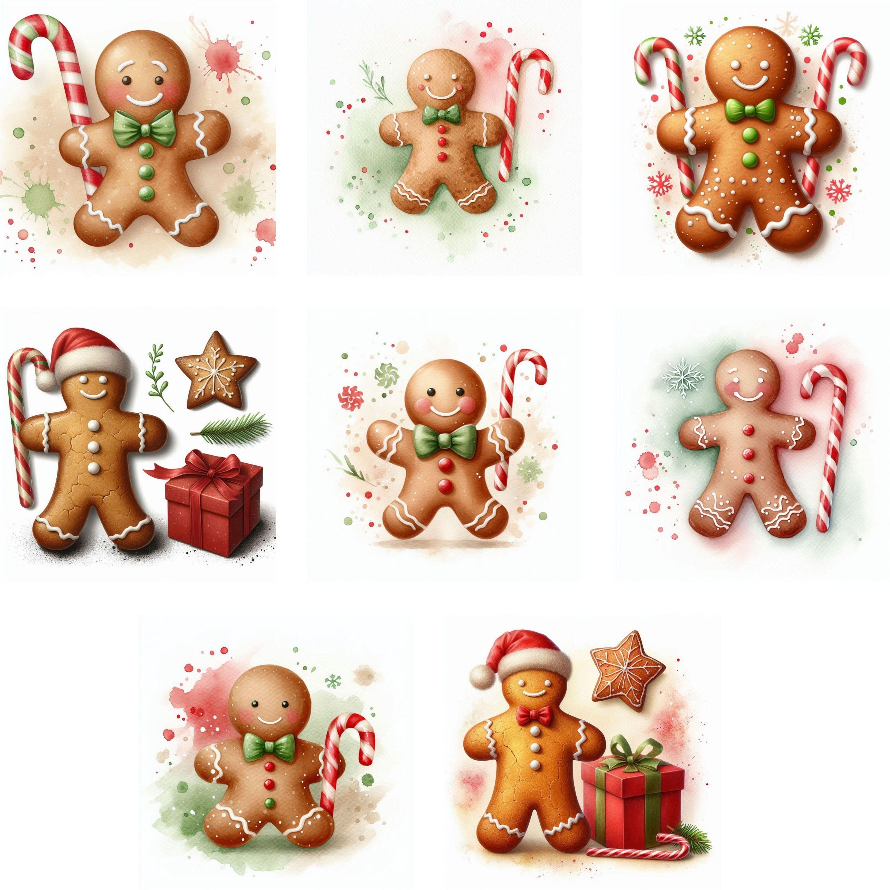 80 Gingerbread Man Clipart Bundle, Christmas Cookie JPG Pack, Holiday ...