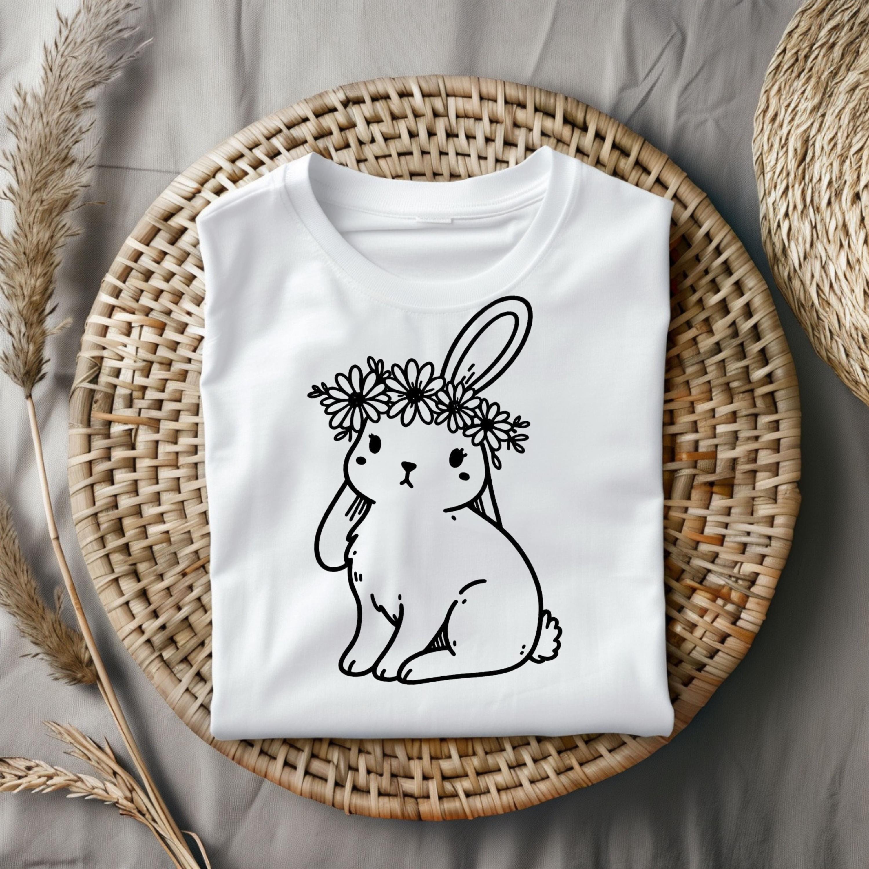 Cute Bunny Png Bundle, Baby Rabbit Clipart PNG, Spring Floral Bunny ...