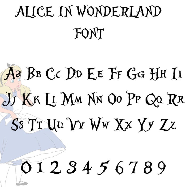 Alice in Wonderland Font Bundle Svg Png Dxf TTF OTF | Cricut ...