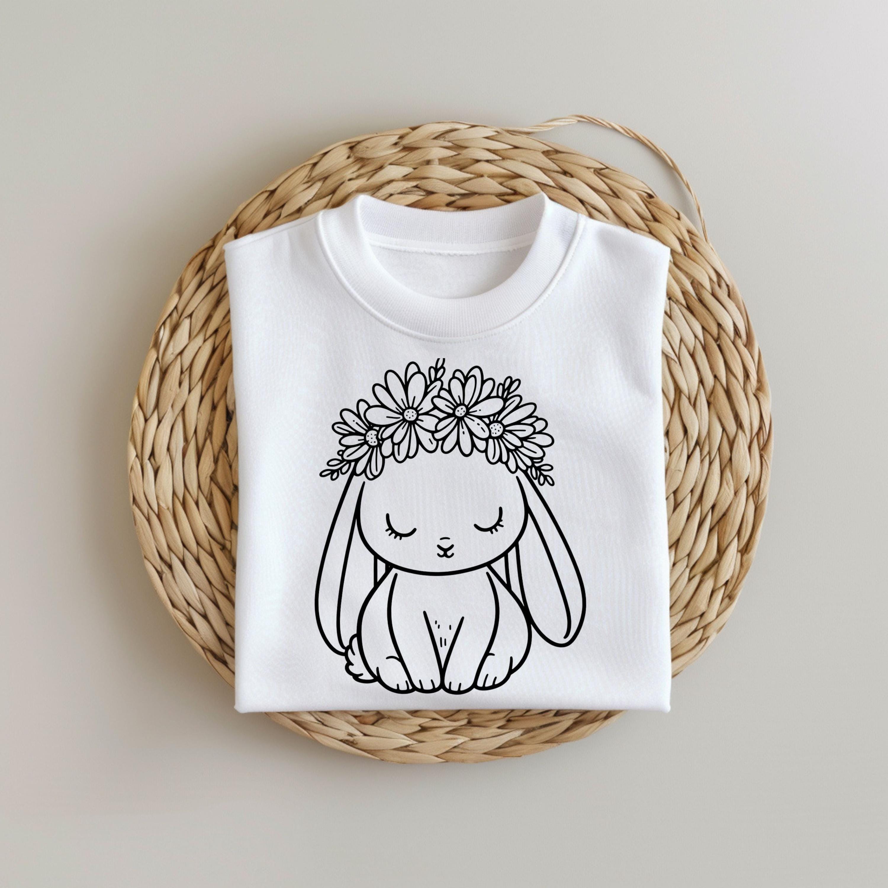 Cute Bunny Png Bundle, Baby Rabbit Clipart PNG, Spring Floral Bunny ...
