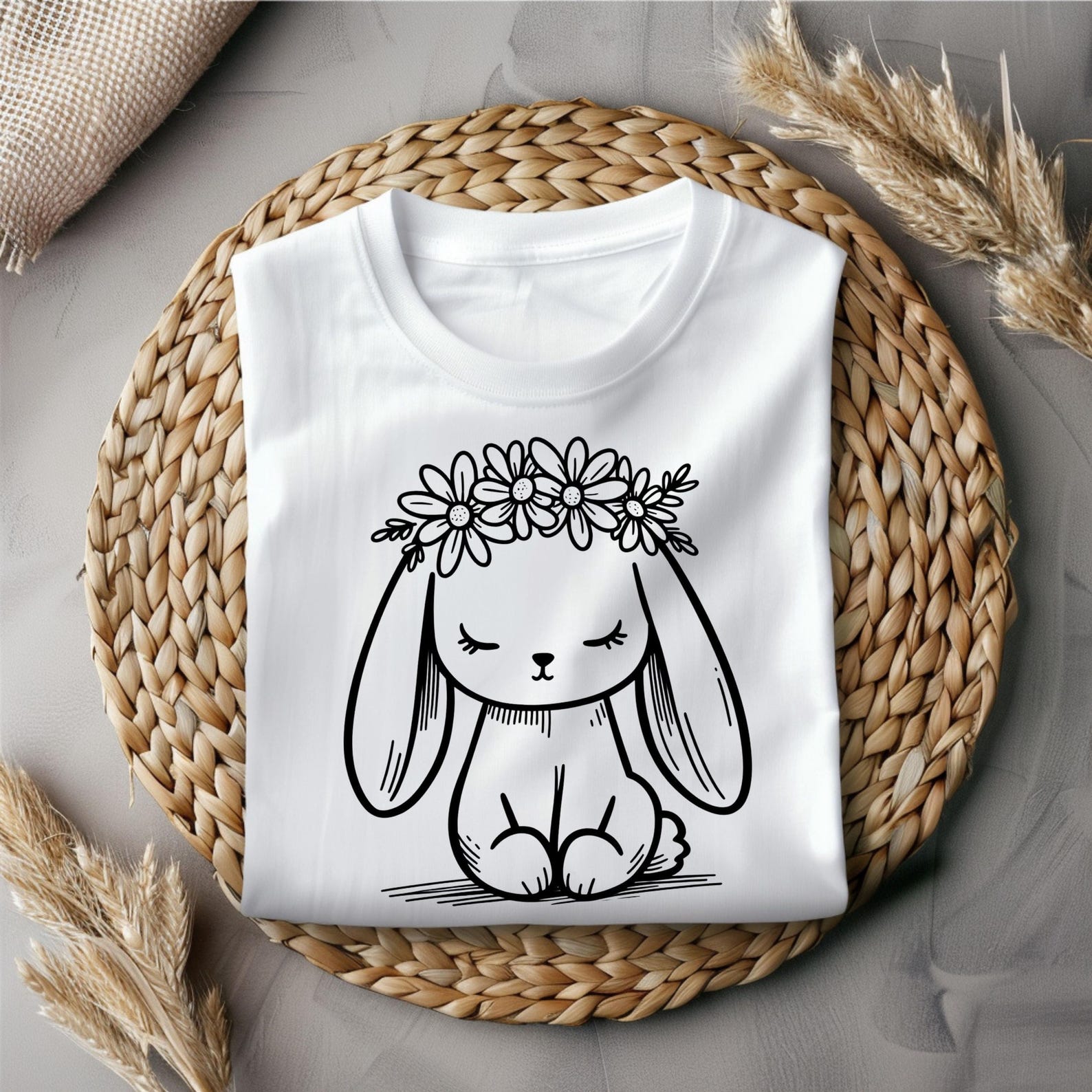 Cute Bunny Png Bundle, Baby Rabbit Clipart PNG, Spring Floral Bunny ...