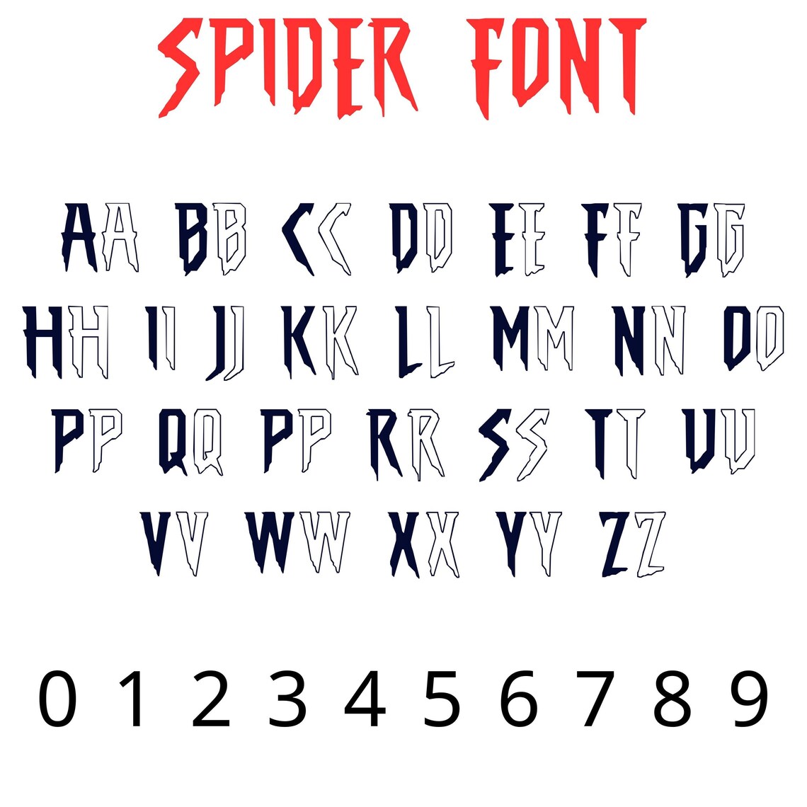 Spider Font SVG, Spider Alphabet Letters, Hero Font Bundle, Cricut Cut ...