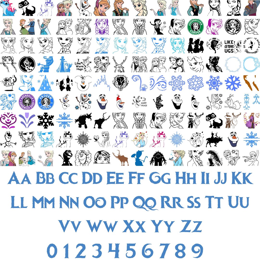 Frozen SVG Bundle, Elsa Anna Olaf Svg, Princess Svg Files, Frozen ...