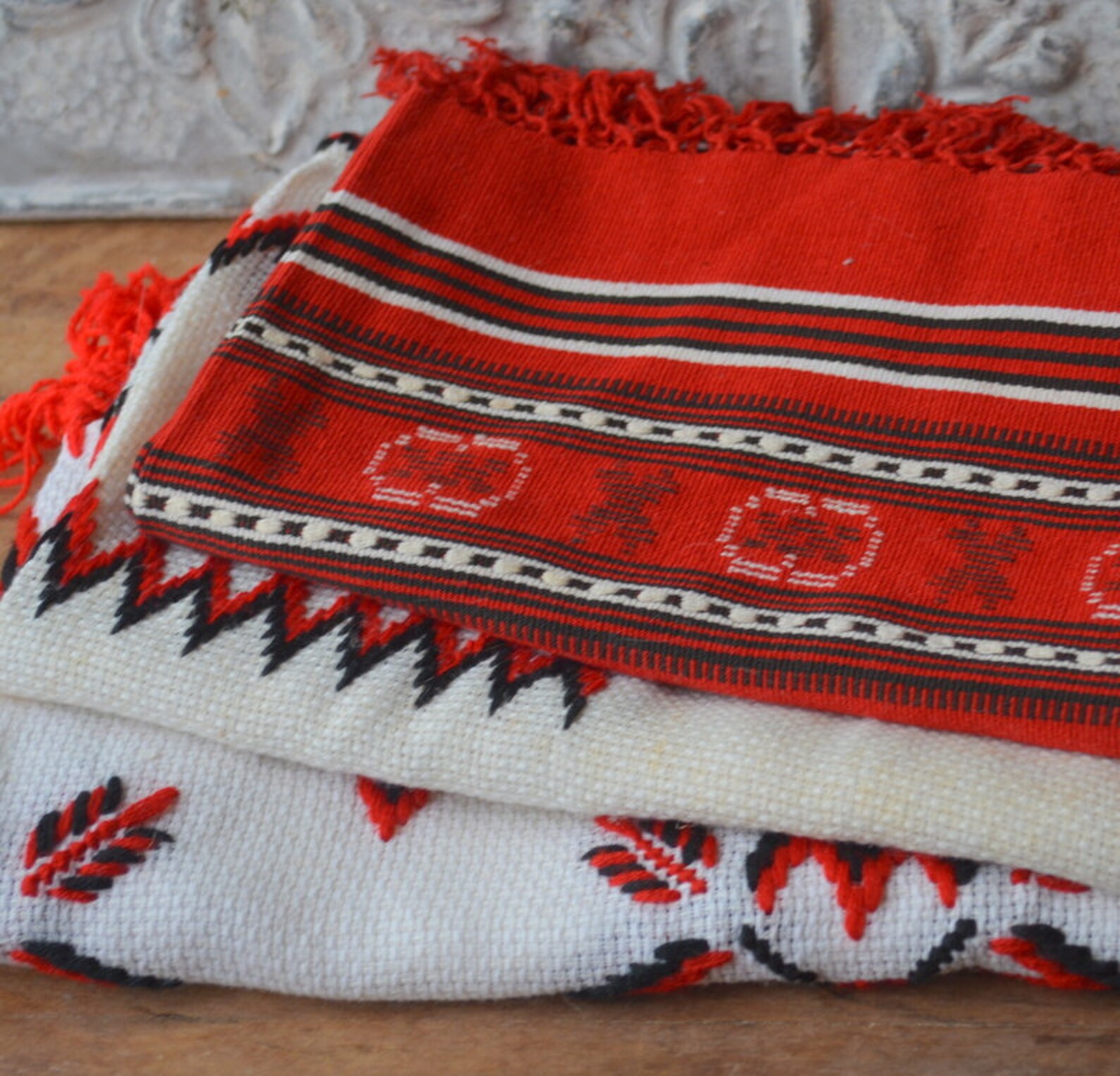 Vintage Collection of Three Table Linens Vintage Native - Etsy