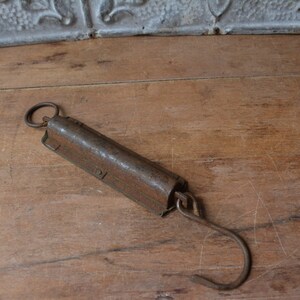 Vintage Hanging Spring Scale by Frary's Improved, Antique Metal Spring ...