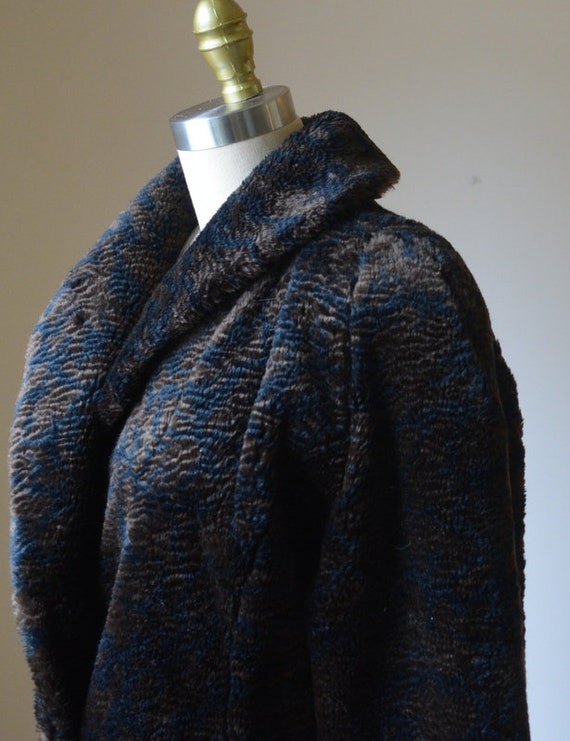 1990's Brown Cropped Faux Fur Coat By Maria Dionisiou… - Gem