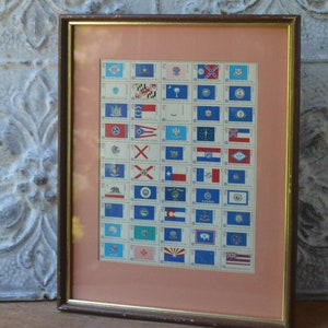 Vintage Framed Bicentennial Stamp Collection 50 States, Vintage Stamps ...