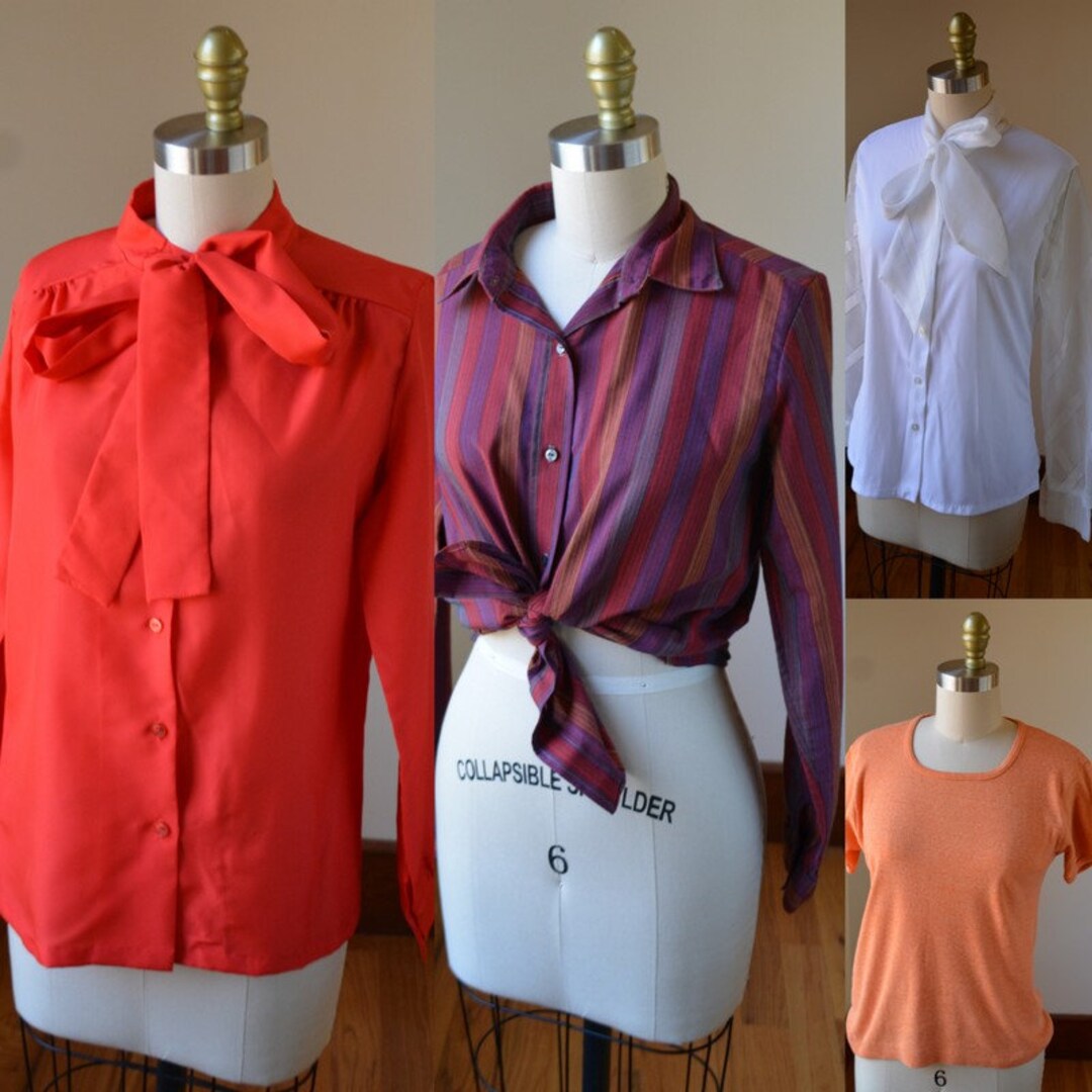 Vintage Bundle of Four Women's Shirts Size Small, Collection of Four ...