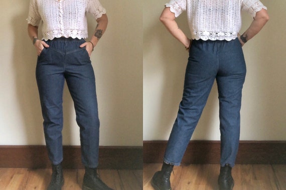 1980's Ultra High Waisted Tapered Denim Jeans By Lord | Etsy