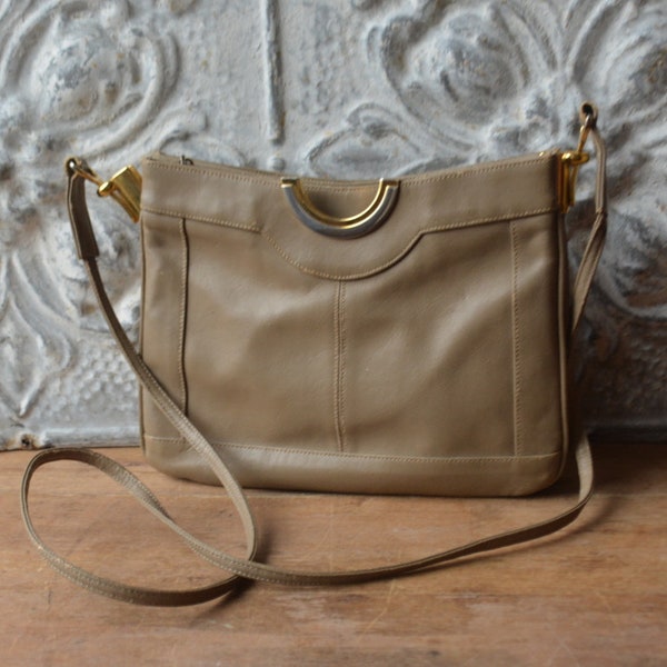 Taupe Leather Bag - Etsy