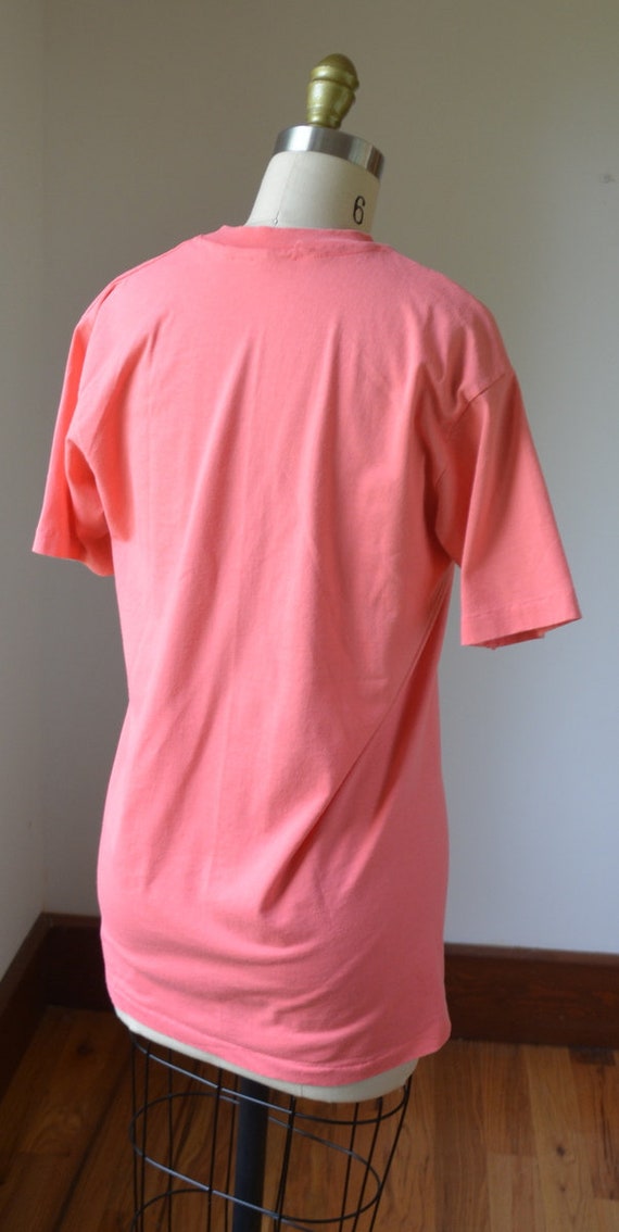 VIntage Single Stitch 80's Coral PInk Graphic Tee "Bl… - Gem