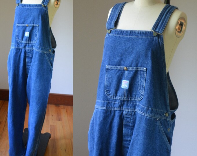 Vintage Pointer Overall's Size 42/33, Dark Wash Denim Well Worn Pointer Overall's Size XXL ...