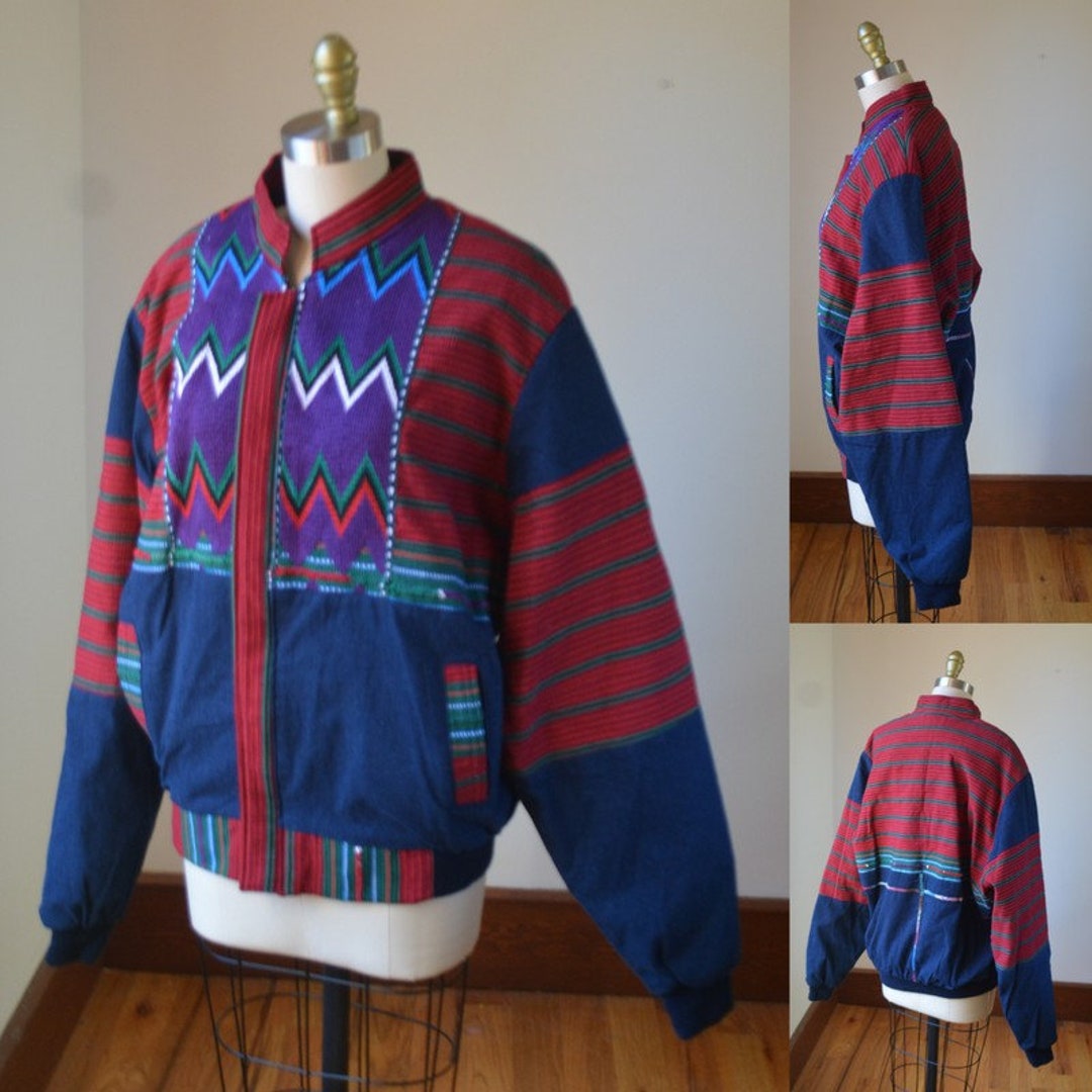 Vintage South American Style Bomber Jacket Size Large - Etsy