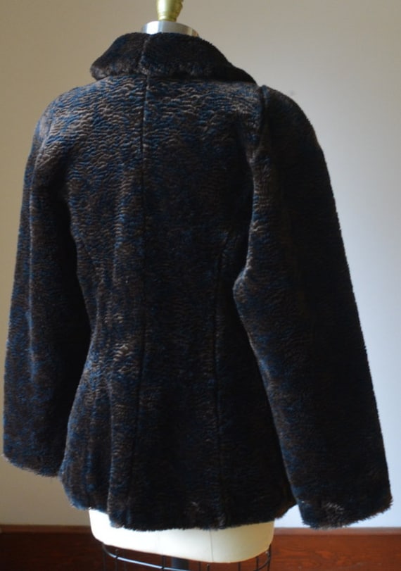1990's Brown Cropped Faux Fur Coat By Maria Dionisiou… - Gem
