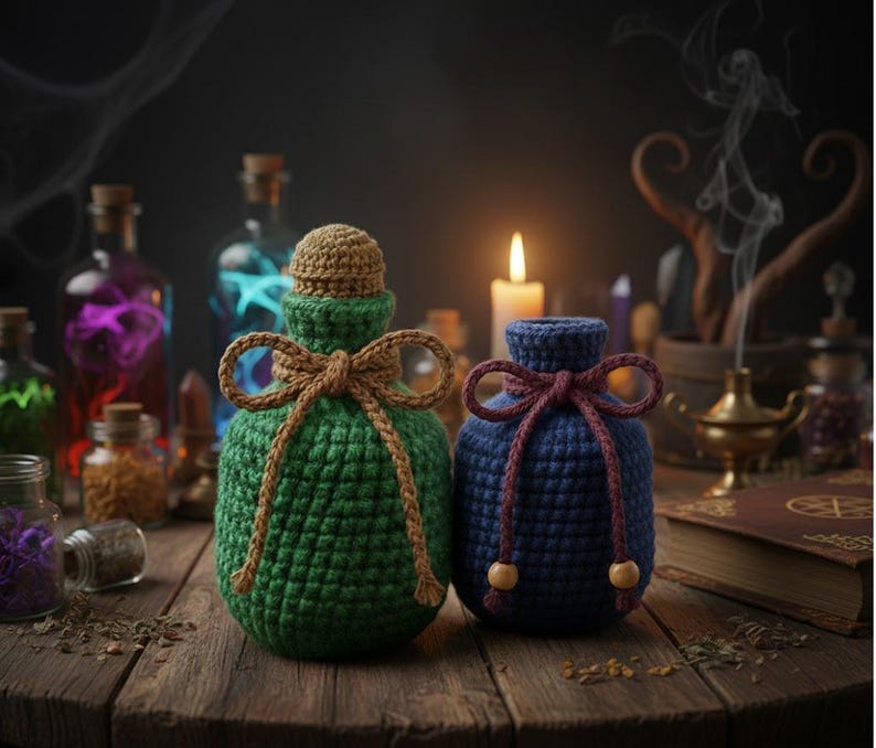 Forest Alchemist Potion | NO SEW Amigurumi | Earthy Druid Bottle PDF ...