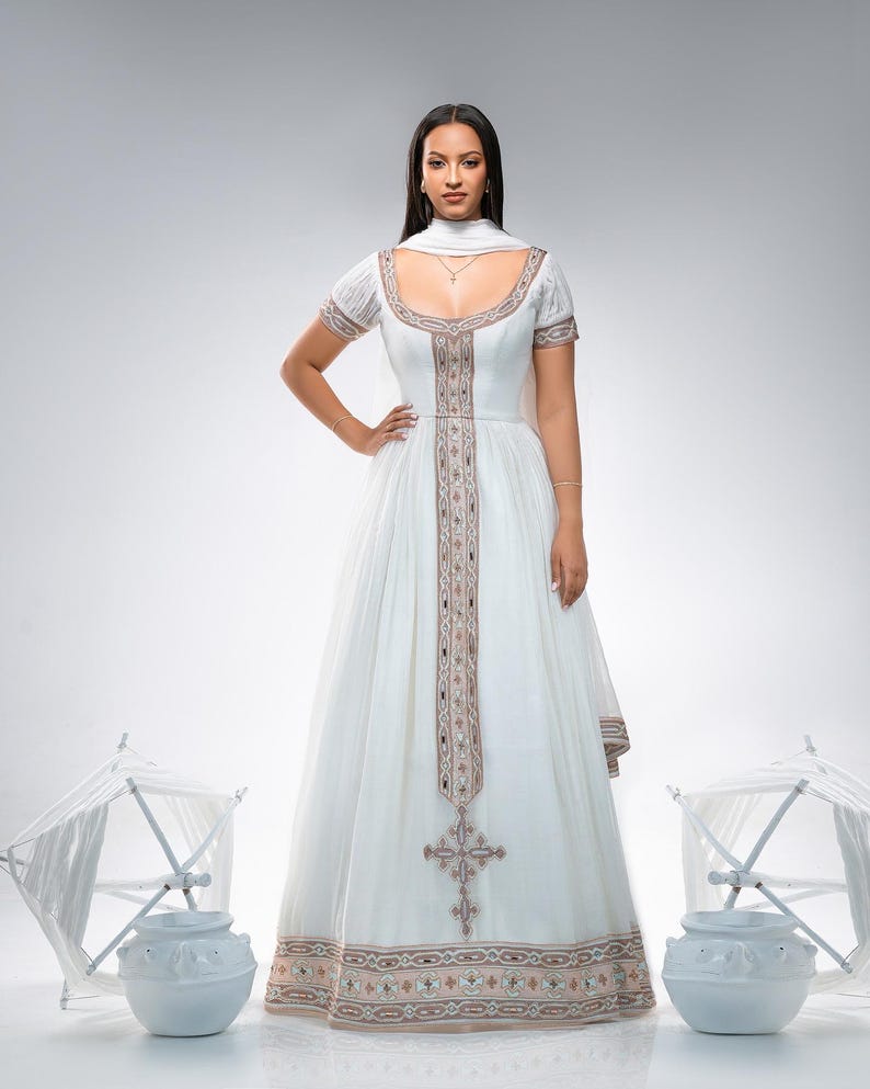 Ethiopian Habesha Kemis Handwoven Cotton Traditional Dress With Tibeb ...