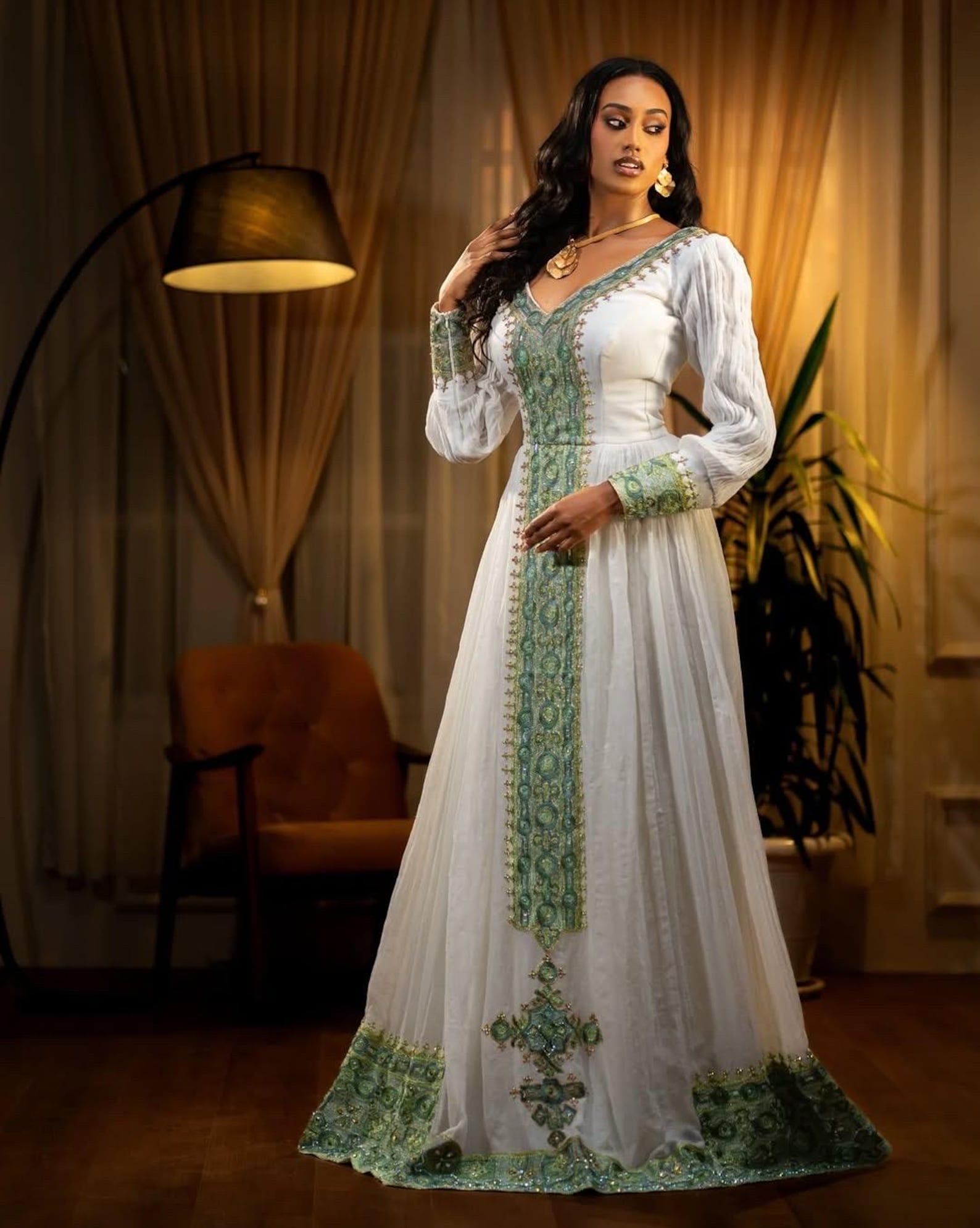 Ethiopian Habesha Kemis Handwoven Cotton Traditional Dress With Tibeb ...