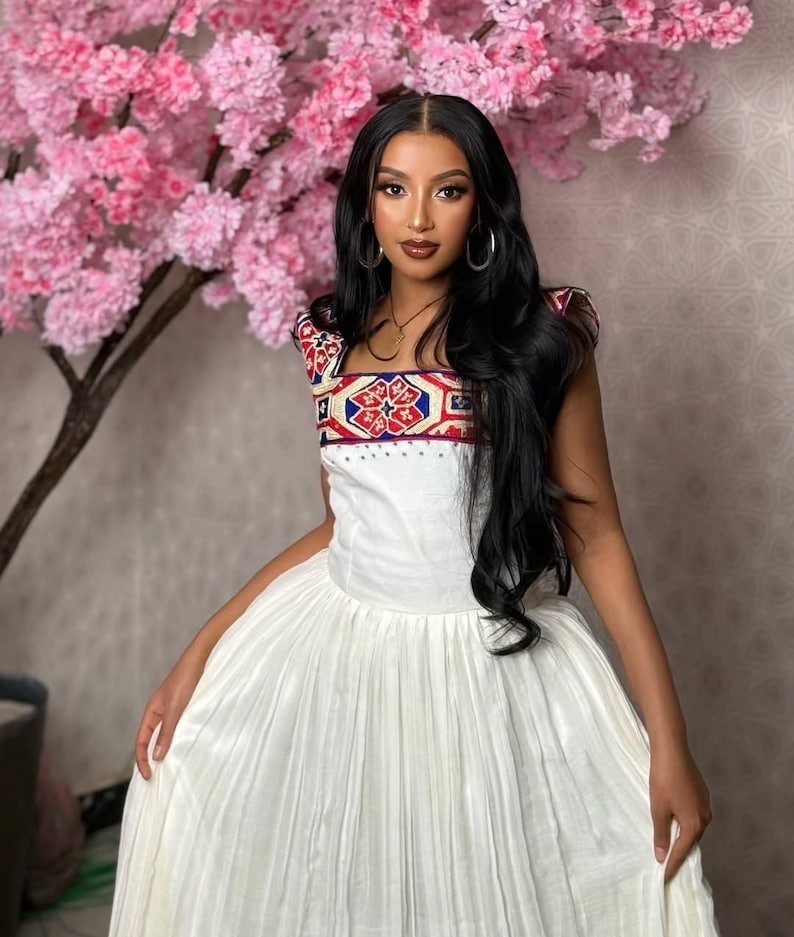 Ethiopian Habesha Kemis Handwoven Cotton Traditional Dress With Tibeb ...