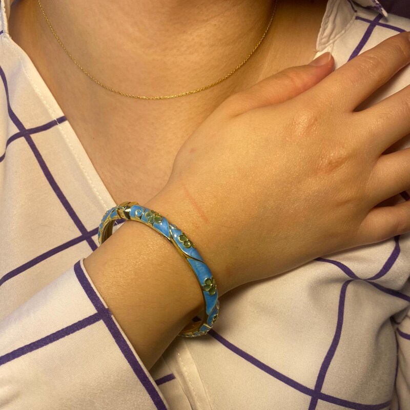 Blue Enamel Bracelet - Etsy