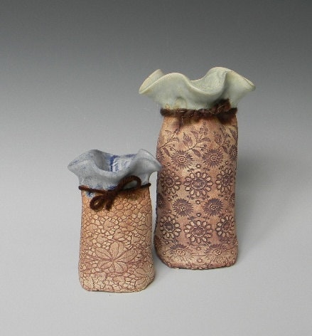 Lace-impressed Ceramic Bud Vase - Etsy