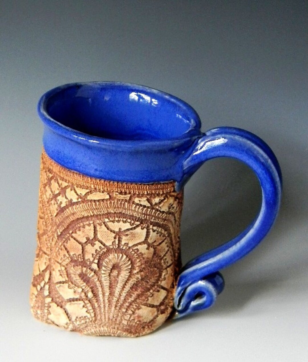 Handmade Ceramic Arch Lace Impressed 12oz. Mug - Etsy