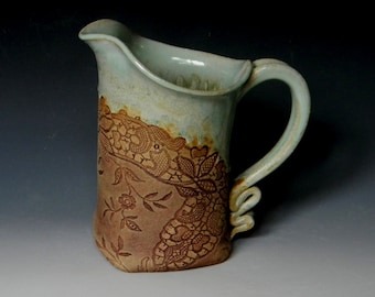 Pineapple Lace Impressed Ceramic 1 Quart Pitcher | Etsy