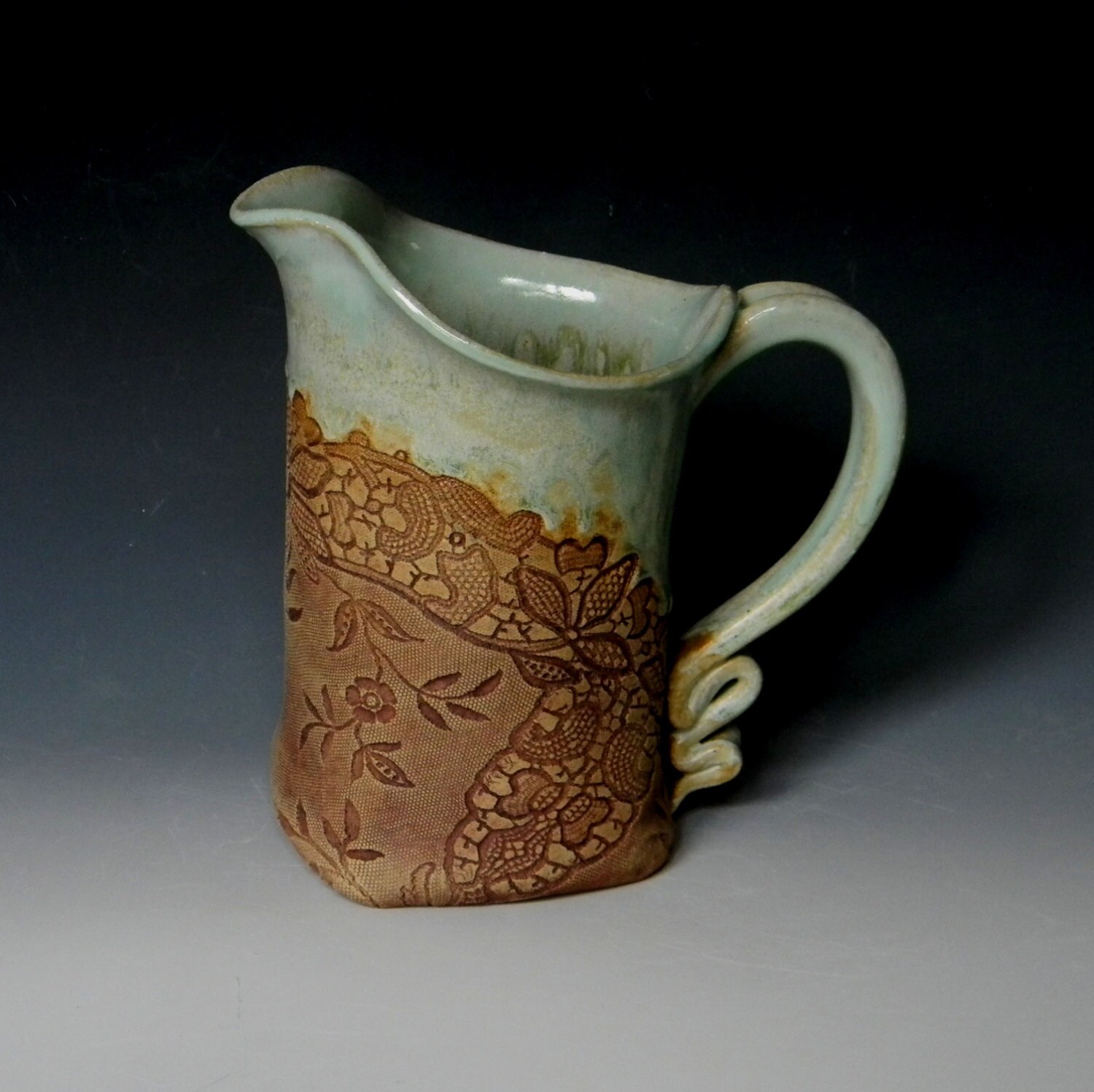 Antique Lace Collar Impressed Ceramic 1 Quart Pitcher - Etsy