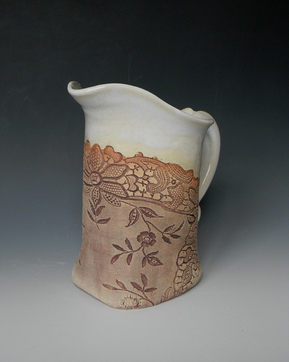 Antique Lace Collar Impressed Ceramic 1 Quart Pitcher - Etsy