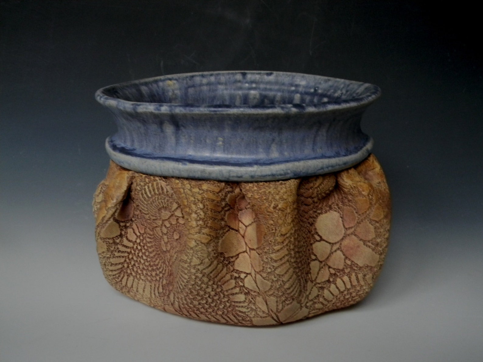 Handmade Ceramic Lace-impressed Sitting Planter / Flower Pot - Etsy