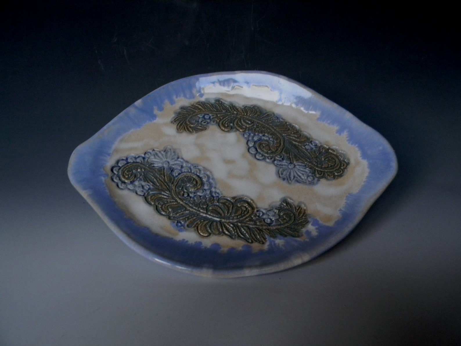 Lace-impressed Ceramic Serving Platter - Etsy