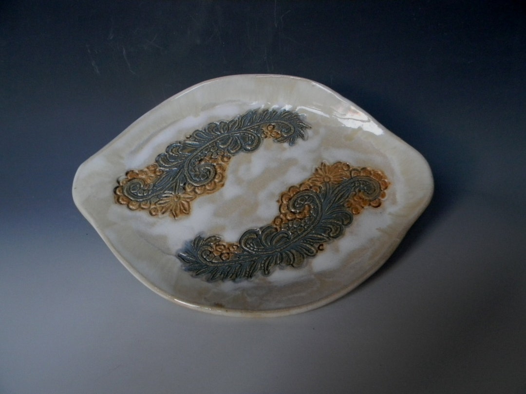 Lace-impressed Ceramic Serving Platter - Etsy