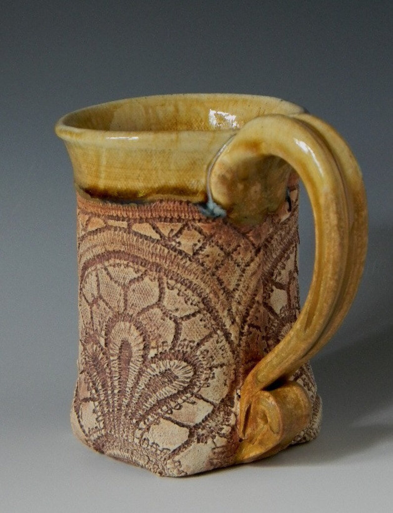 Handmade Ceramic Arch Lace Impressed 12oz. Mug - Etsy
