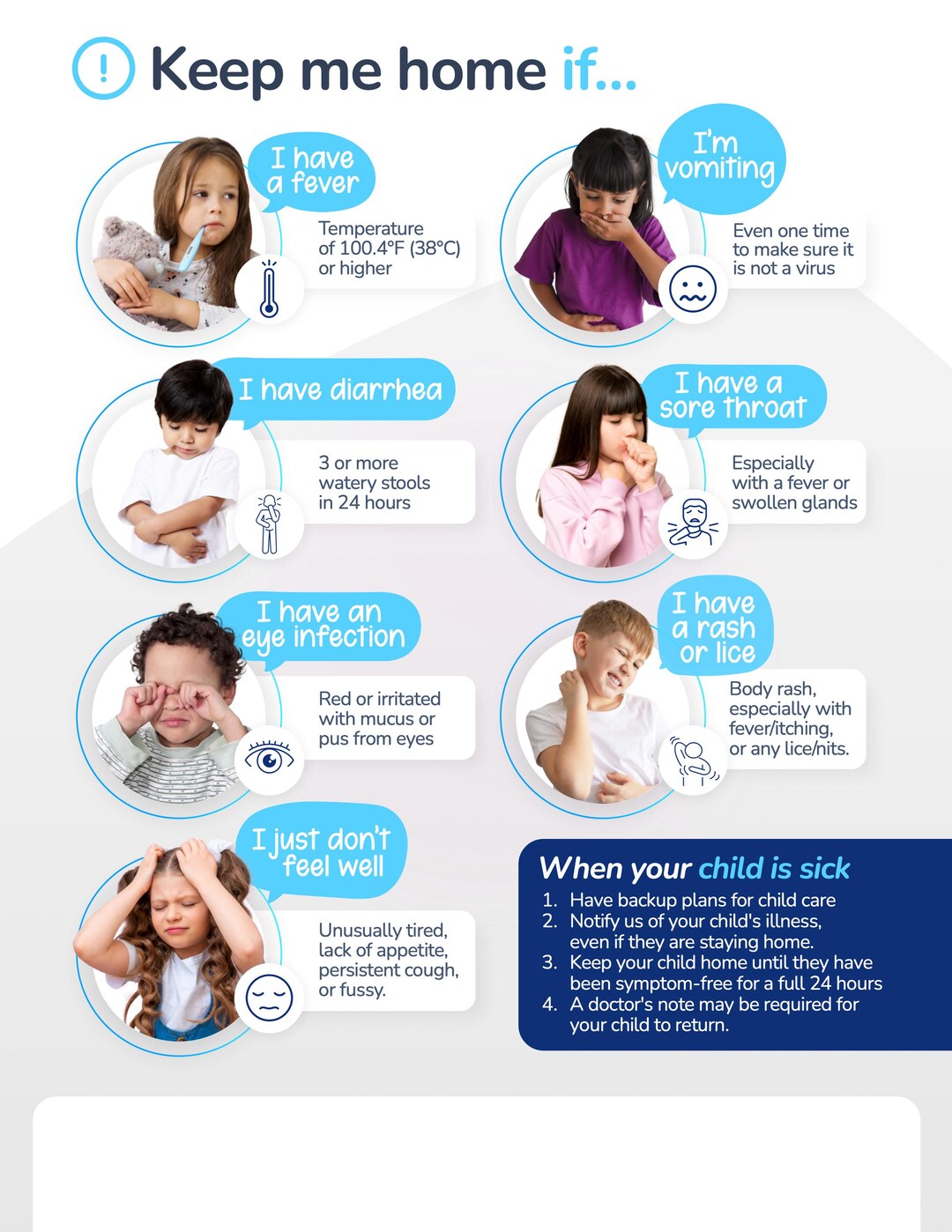 Sick Flyer for Daycare (english & Spanish) - Etsy