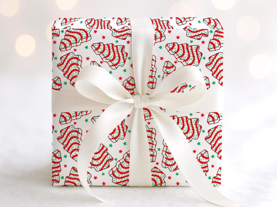 Christmas Tree Cakes Wrapping Paper, Little Debbie Christmas Tree Cake ...
