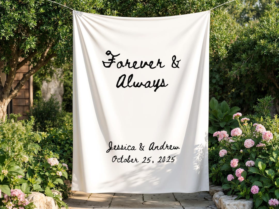 Forever and Always Banner, Minimalist Wedding Sign, Forever and Always ...