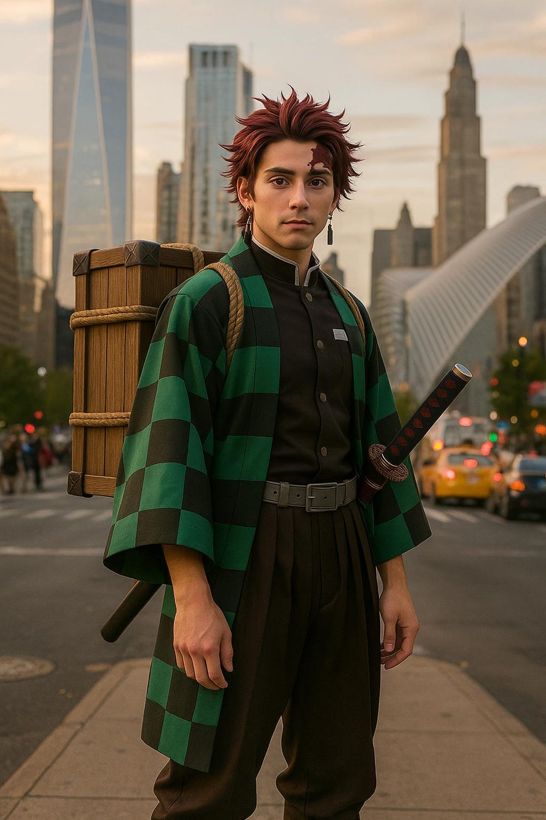 Tanjiro in New York: Ai-generated Anime Portrait (digital Download) - Etsy