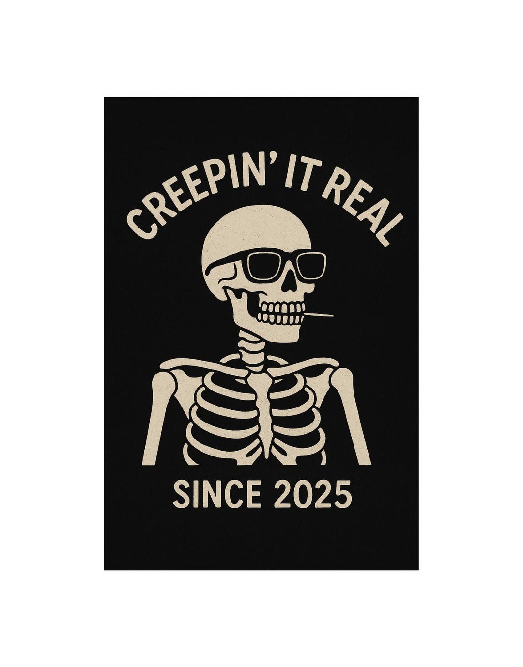Creeping It Real Skeleton Halloween Print: Spooky Home Decor (digital ...
