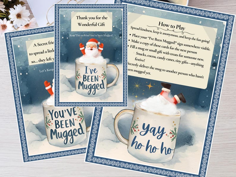You've Been Mugged | Christmas Activity | Share Kindness - Etsy